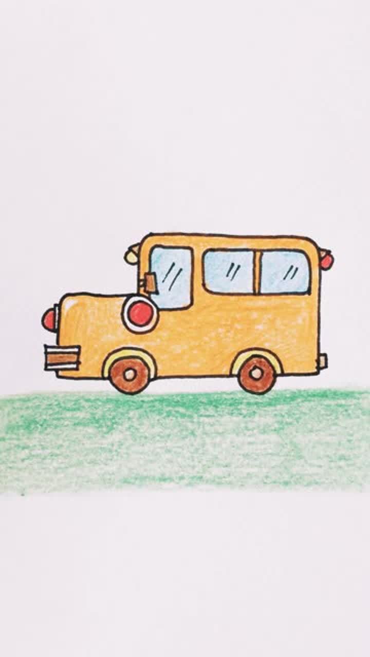 学画小汽车简笔画 儿童画 简笔画教程 画画
