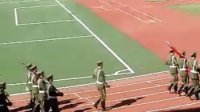 哈商大运动会国旗班入场