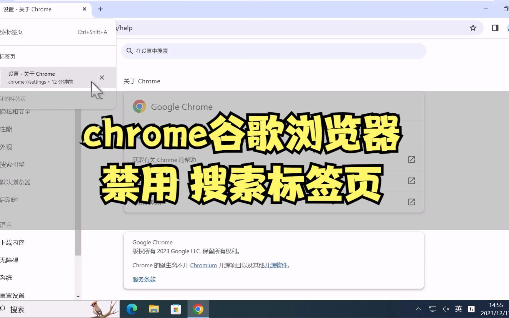 chrome谷歌浏览器没了牛皮癣加了搜索标签页