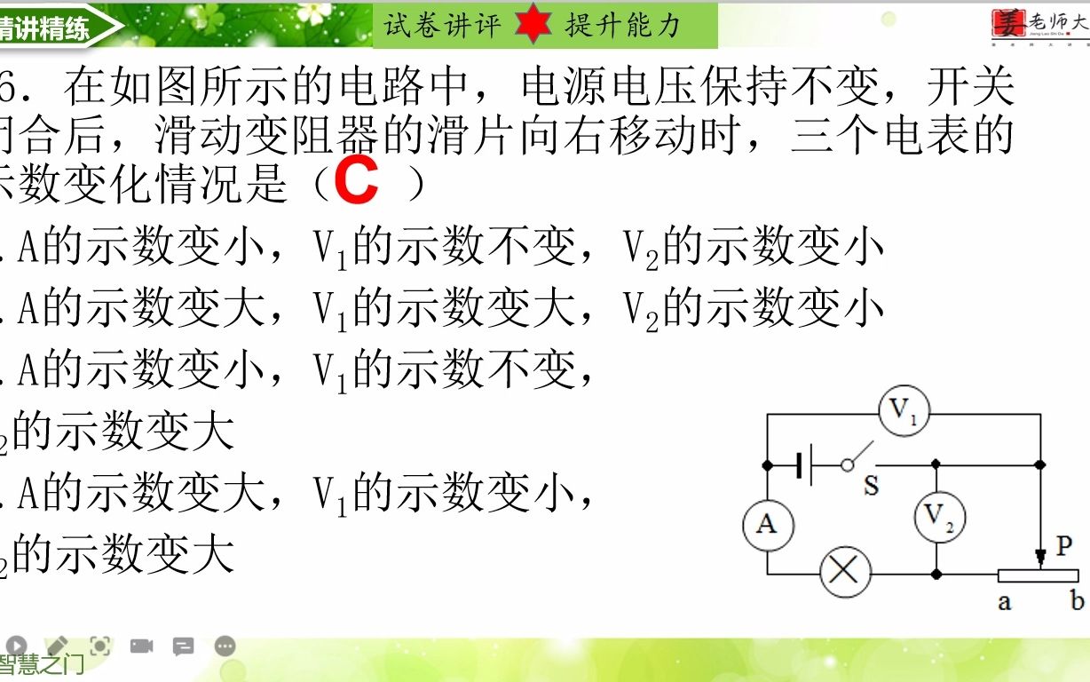 ...电源电压保持不变,开关闭合后,滑动变阻器的滑片向右移动时,三个电...
