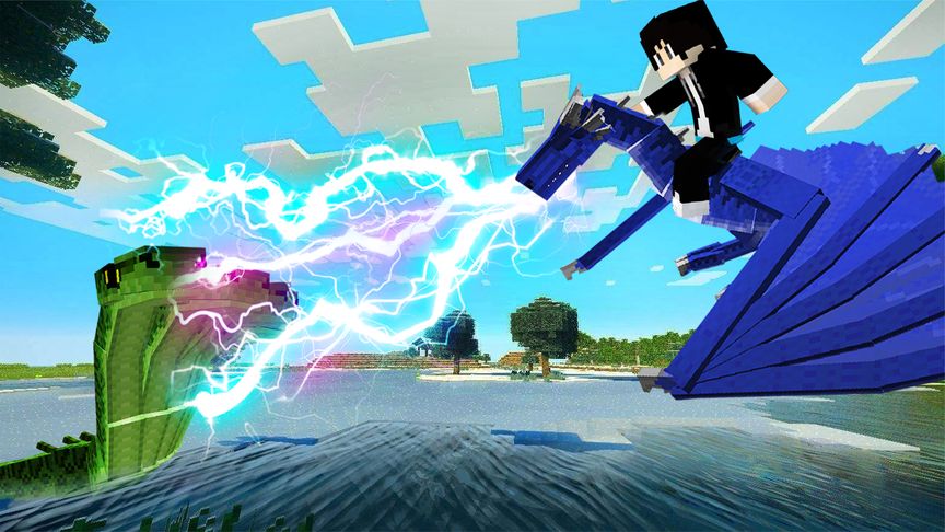 【木鱼】我的世界:骑着五阶电龙,挑战九头蛇,结果出乎意料!