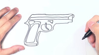 儿童简笔画;如何绘制枪一步一步枪图