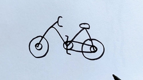 我画的自行车是这样的,创意简笔画,儿童画,少儿创意美术