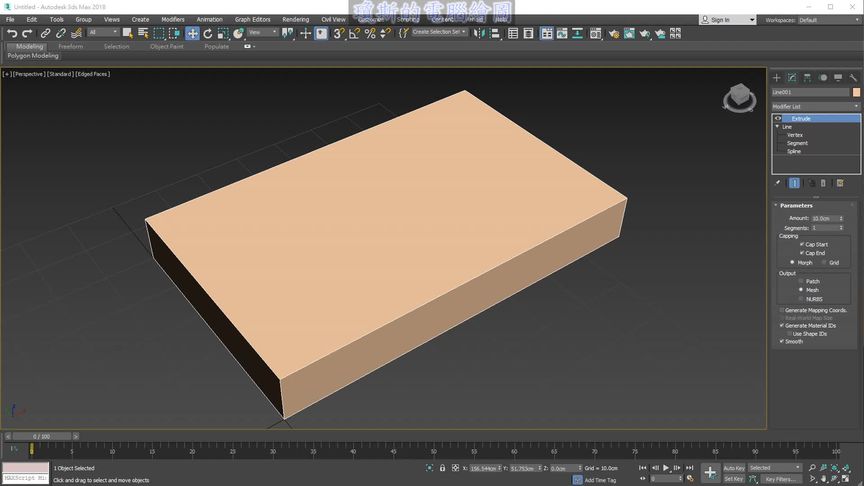 3DS MAX 初階1之08圓角與倒角之2D編輯