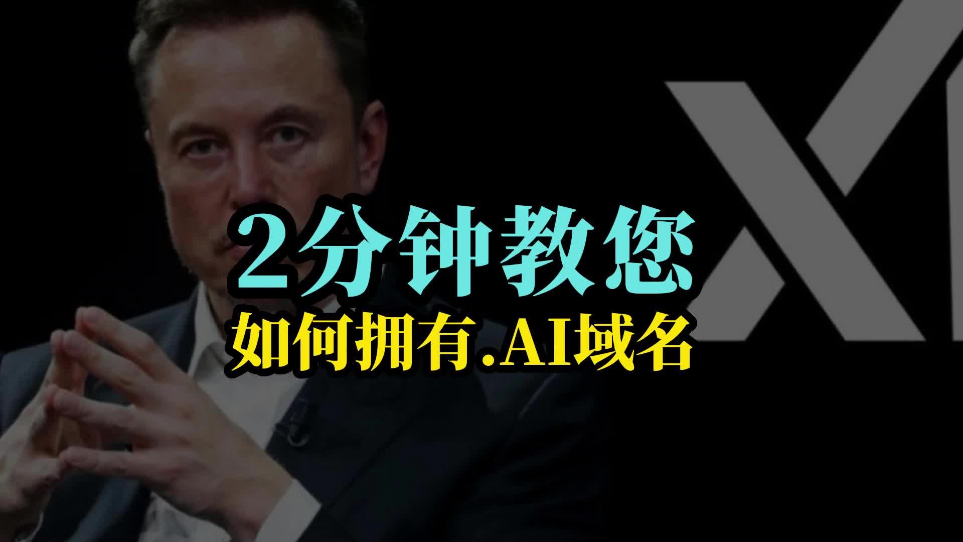2分钟教会您,如何拥有.ai域名 | 马斯克收购X.ai域名150万美金!