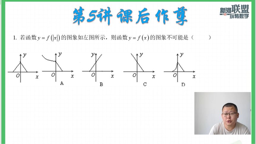 高一数学函数图像变换问题,已知y=f(|x|)的图像,判断y=f(x)图像