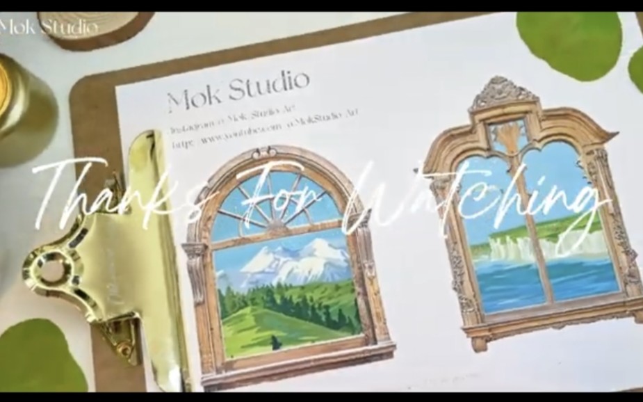 简易吉卜力工作室美学风景画/迷你放松水粉风景画教程