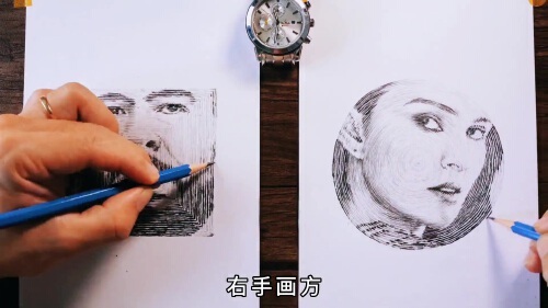 世界上最牛的漫画师,能一心二用,单手同时画出两幅画