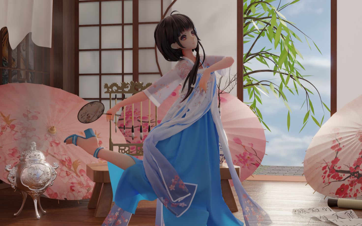 【冷鸢MMD/cycles/布料解算】芒种 一想到你我就wu~~