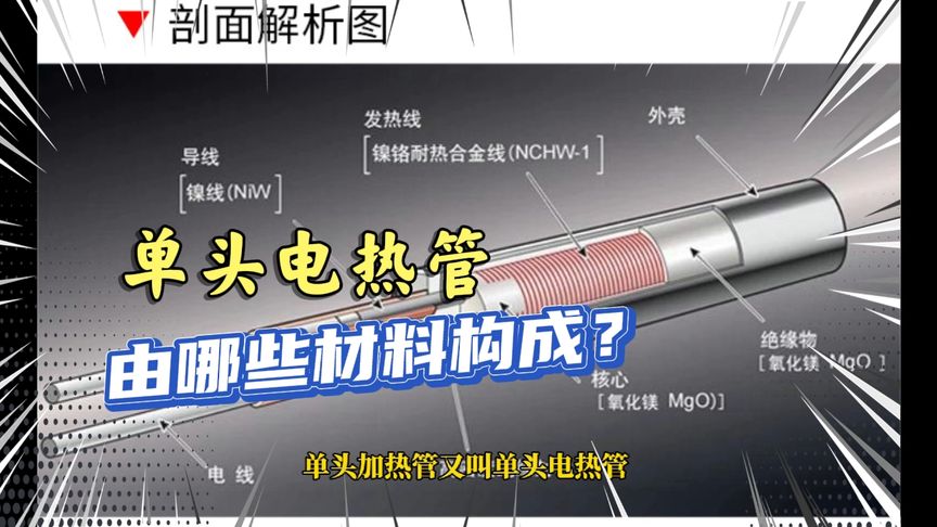 单头电热管又称单头加热管、弹筒加热棒,带你了解单头电热管构成