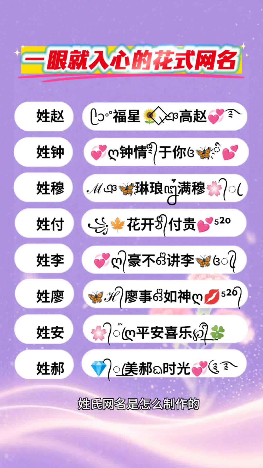 把你的姓氏藏在网名里 #网名#特殊符号网名#花式网名#网名昵称 #...