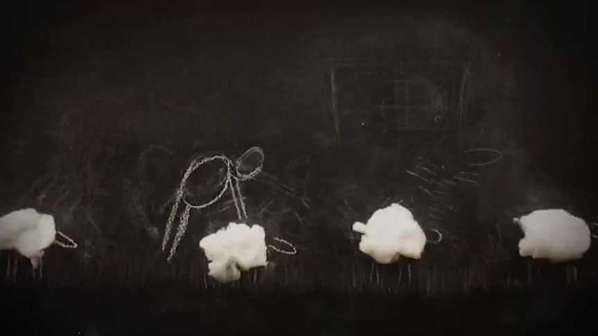 国外牛人动画师,一块黑板加一只粉笔,画出的动画片