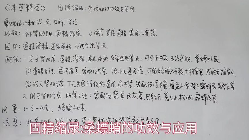 固泉收涩:桑螵蛸的功效与应用