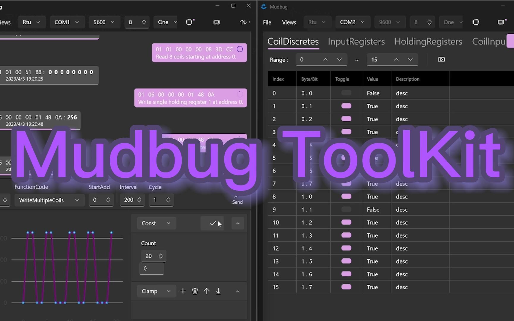 Mudbus通信协议调试助手 MudbugToolKit一个轻量简约易用的调试工具