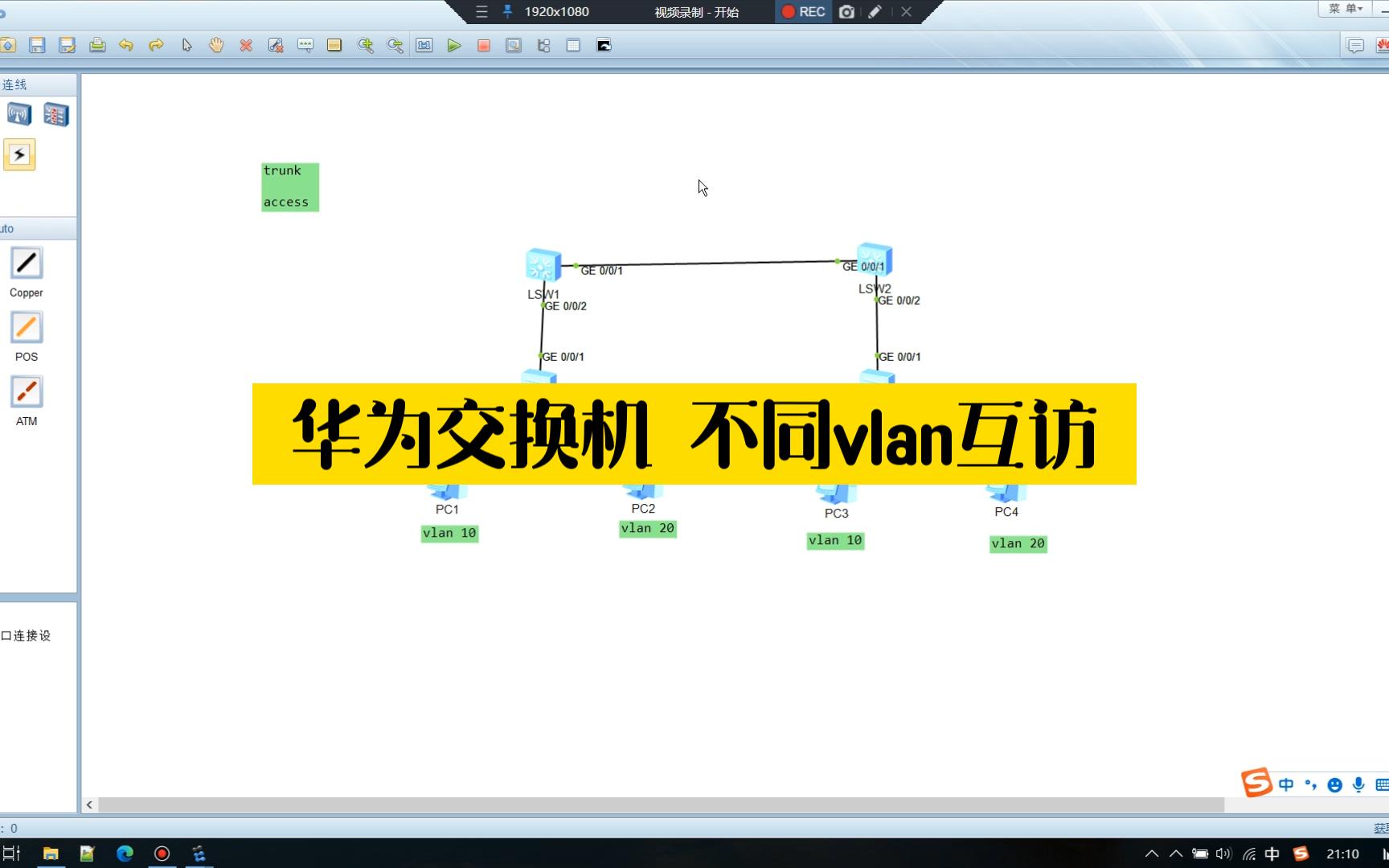 9 ensp华为交换机配置不同vlan之间通信-三层交换机