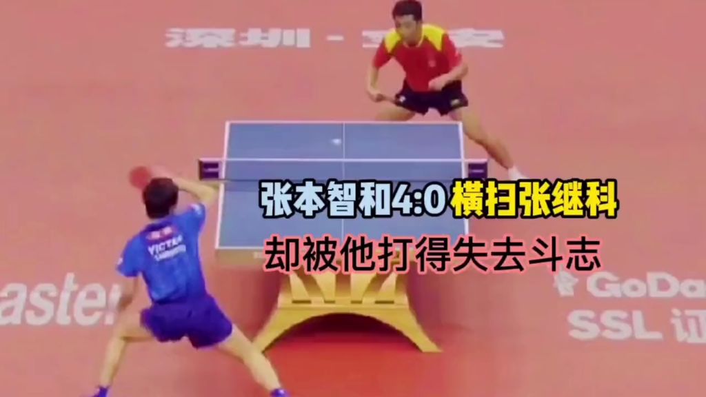 张继科被张本横扫,而张本智和却被他打得失去斗志!