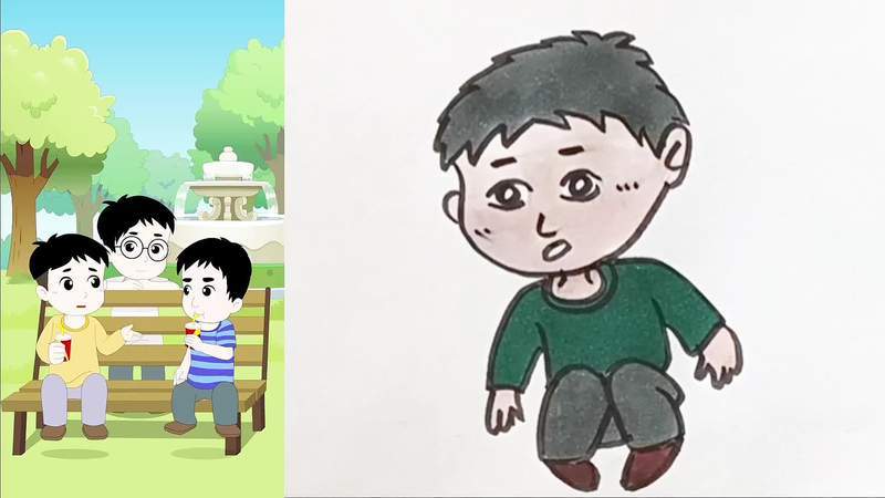 神奇的滑梯 画画 简笔画 动画