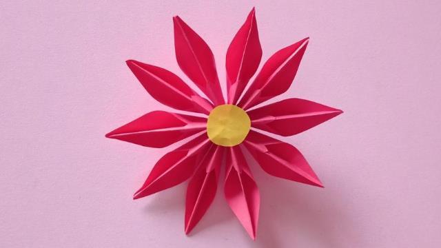 「手工制作」漂亮立体的组合花折纸,简单漂亮,心情和花一样美丽