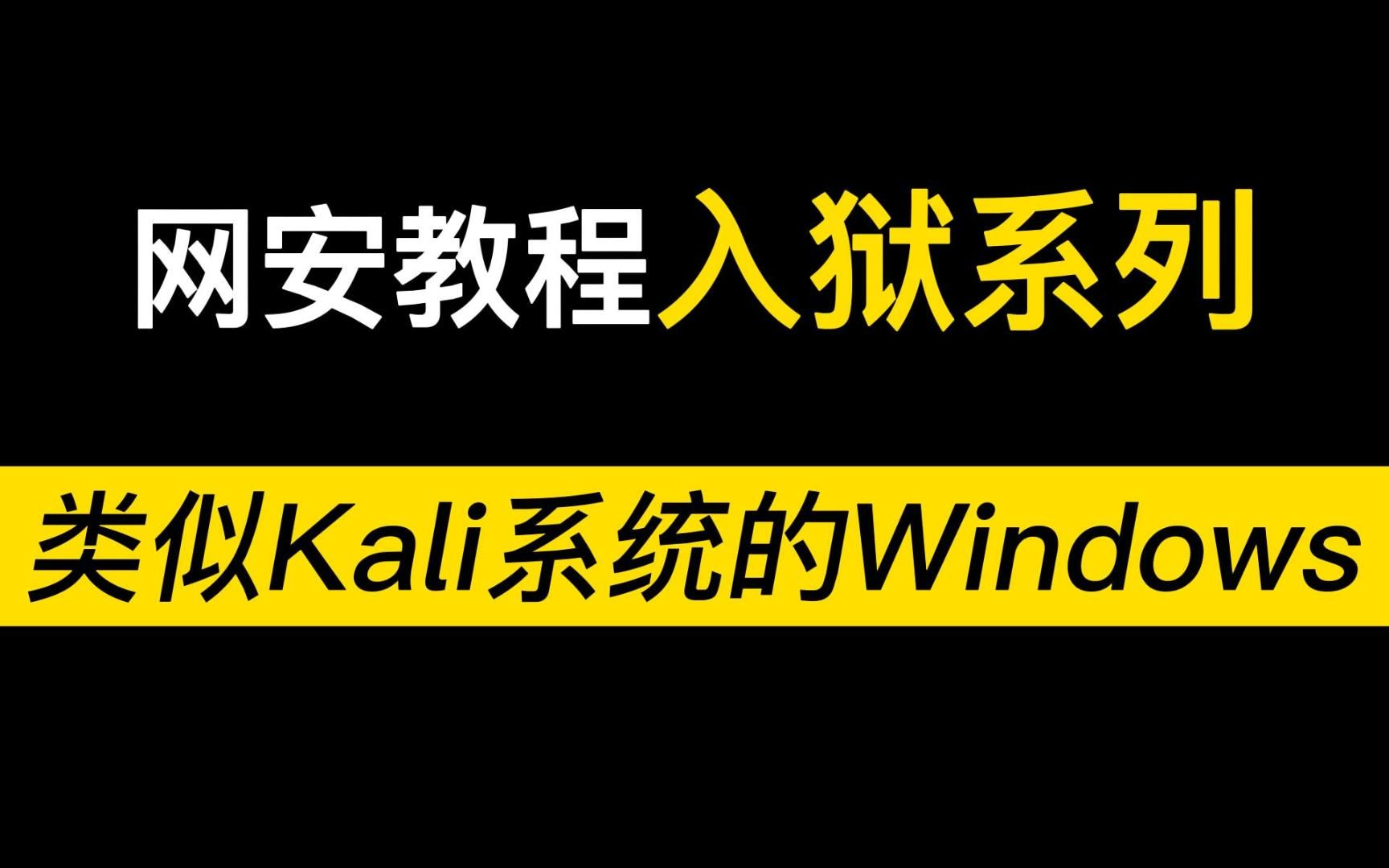 类似Kali的Windows网安系统 /黑客/kali/网络安全/信息安全/