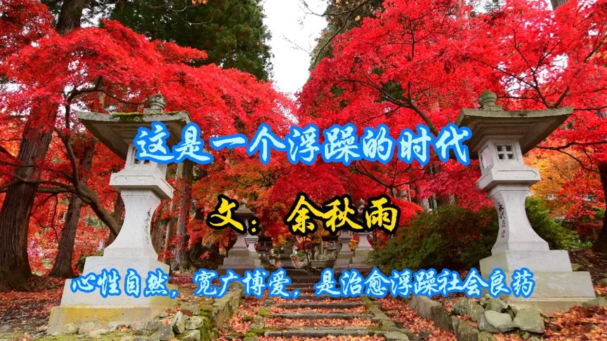 余秋雨《这是一个浮躁的时代》凝神静观,重新回到我们本初的生命