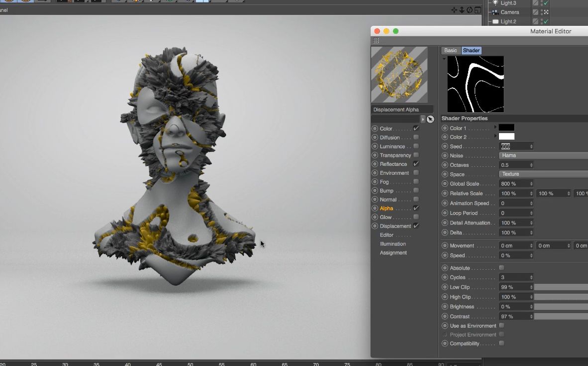 (生肉)c4d 置换教程 Displacement Maps in Cinema4D 场景文件见回复