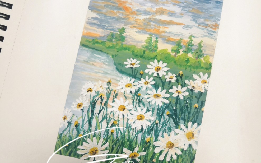 油画棒教程|夏日小雏菊(附色号教程)