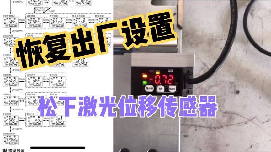 松下HG-C1000系列激光位移传感器 恢复出厂设置