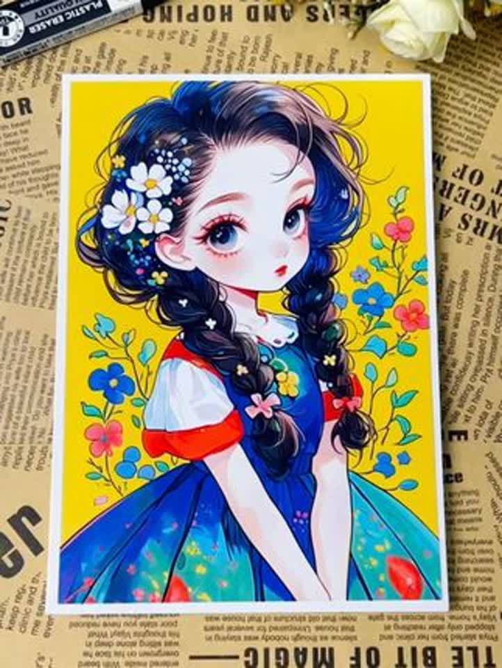 新款动漫男女生绘画素材,色彩明艳亮丽,人物可爱生动,画面丰富 #画画 ...