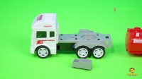 玩具车拆拆乐洒水车组装定格动画,儿童工程车汽车模型