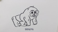 小美简笔画教程:小姐姐教你如何简单的画出大猩猩,原来动物也可以...