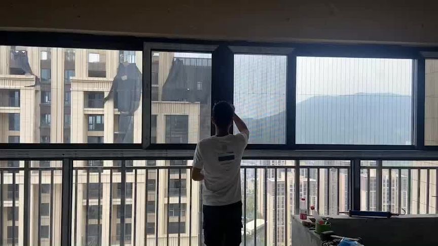 #封阳台 #系统窗 #三轨窗 景尚三轨断桥平开式推拉