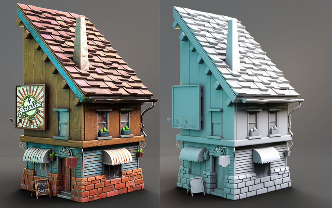 3DMAX场景建模:零基础房屋模型从box开始的建模思路与方法场景...