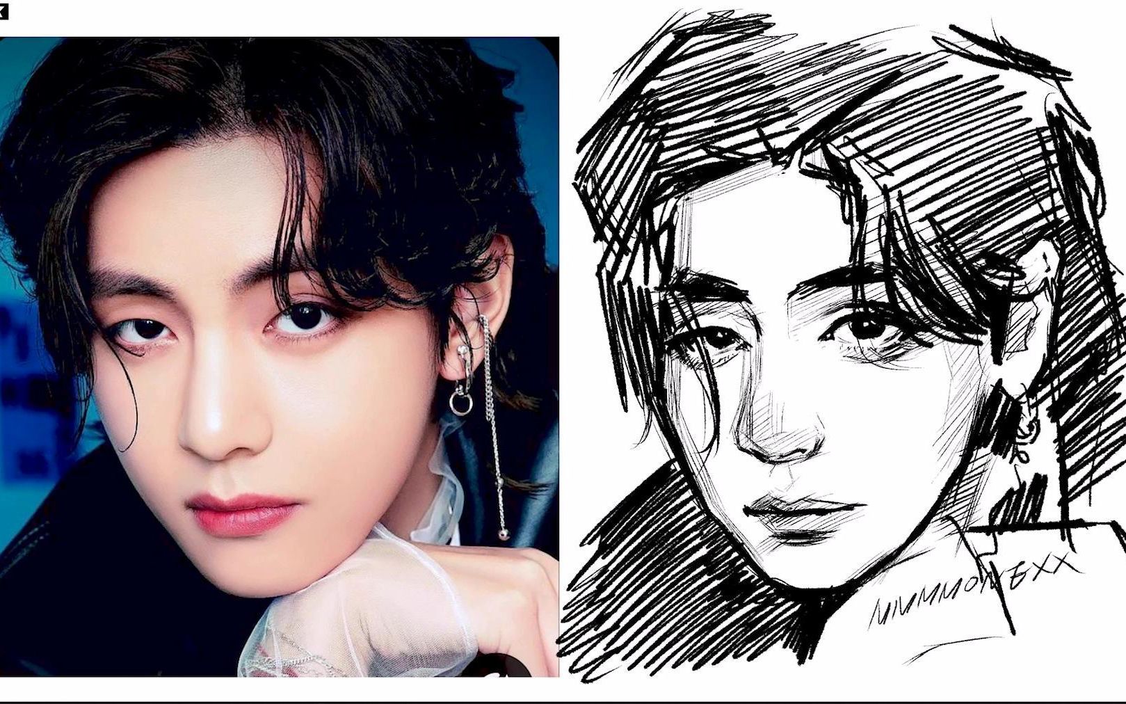 【画画教程】如何快速画出人物肖像|板绘初学者教程(BTS-V)