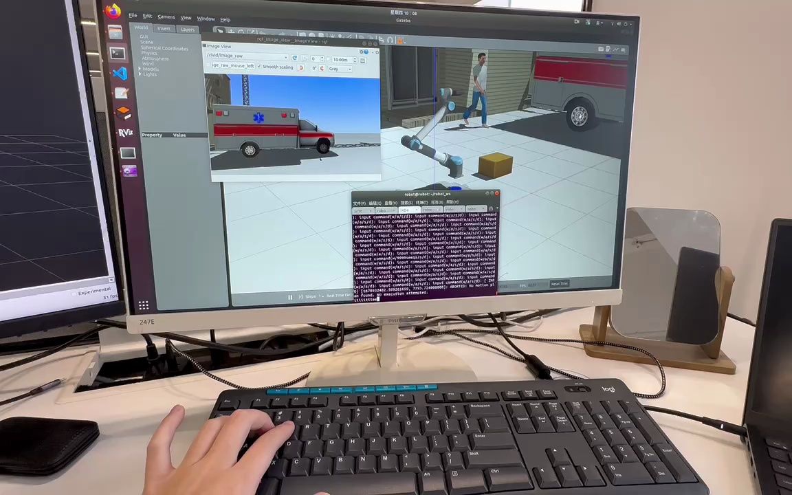 使用键盘调用MoveIt接口控制ur10机械臂(仿真和实机均可)