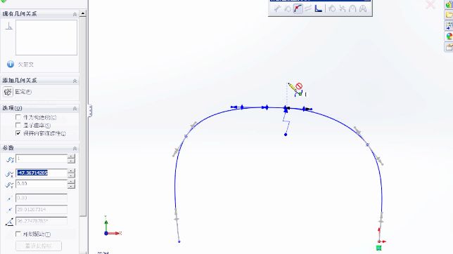 添加控制到样条曲线 solidworks高级应用
