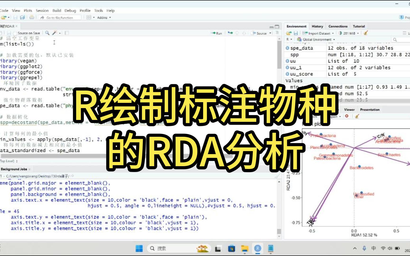 R绘制标注物种的RDA分析