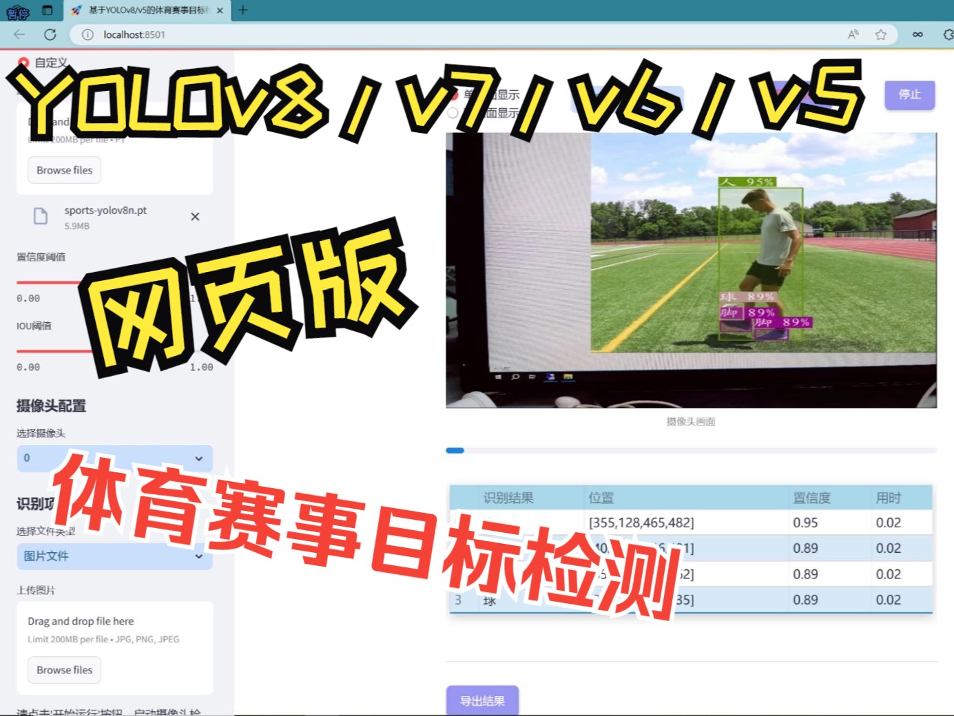 网页版-基于深度学习的体育赛事目标检测系统(YOLOv8/v7/v6/v5+实现...