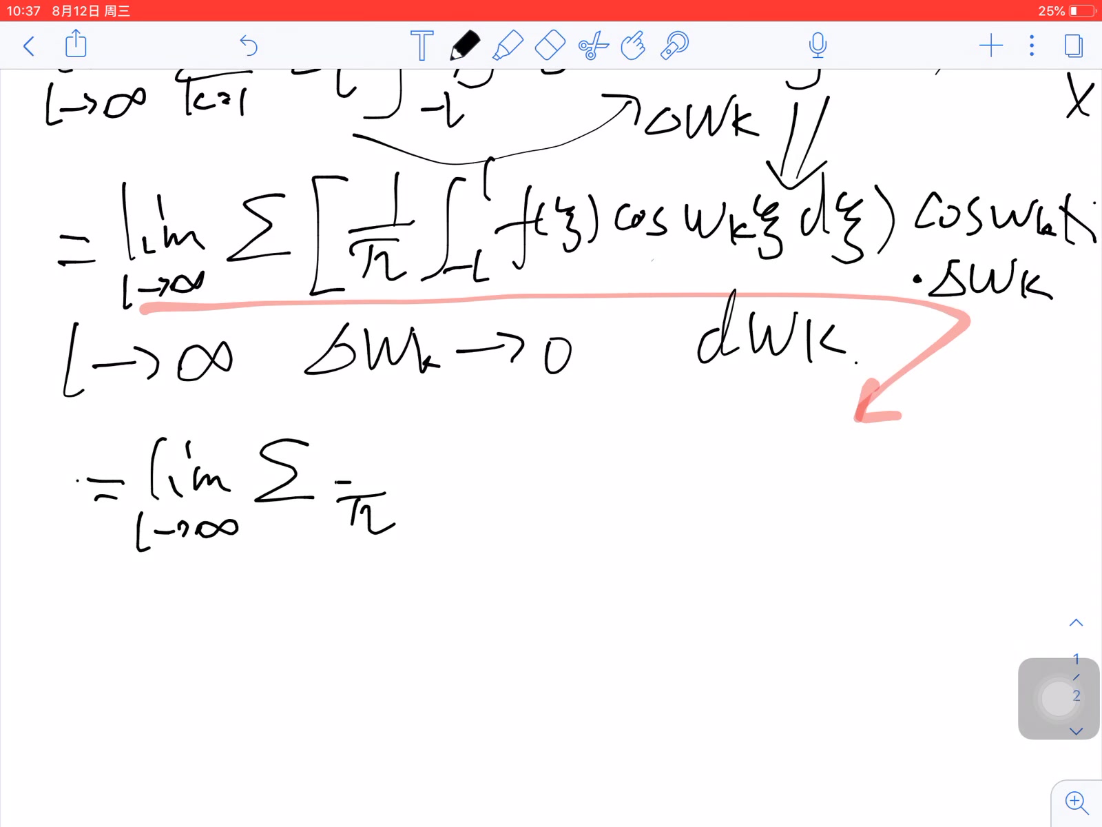 实函数傅里叶变换式的简单推导