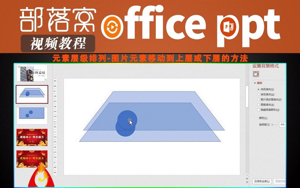 PPT元素层级排列视频:图片元素移动到上层或下层的方法