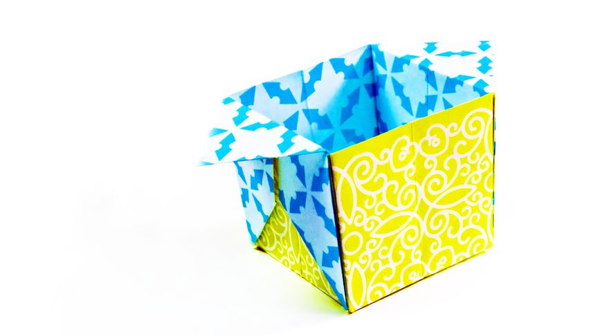 折纸教学视频,超简单的收纳纸盒子折法