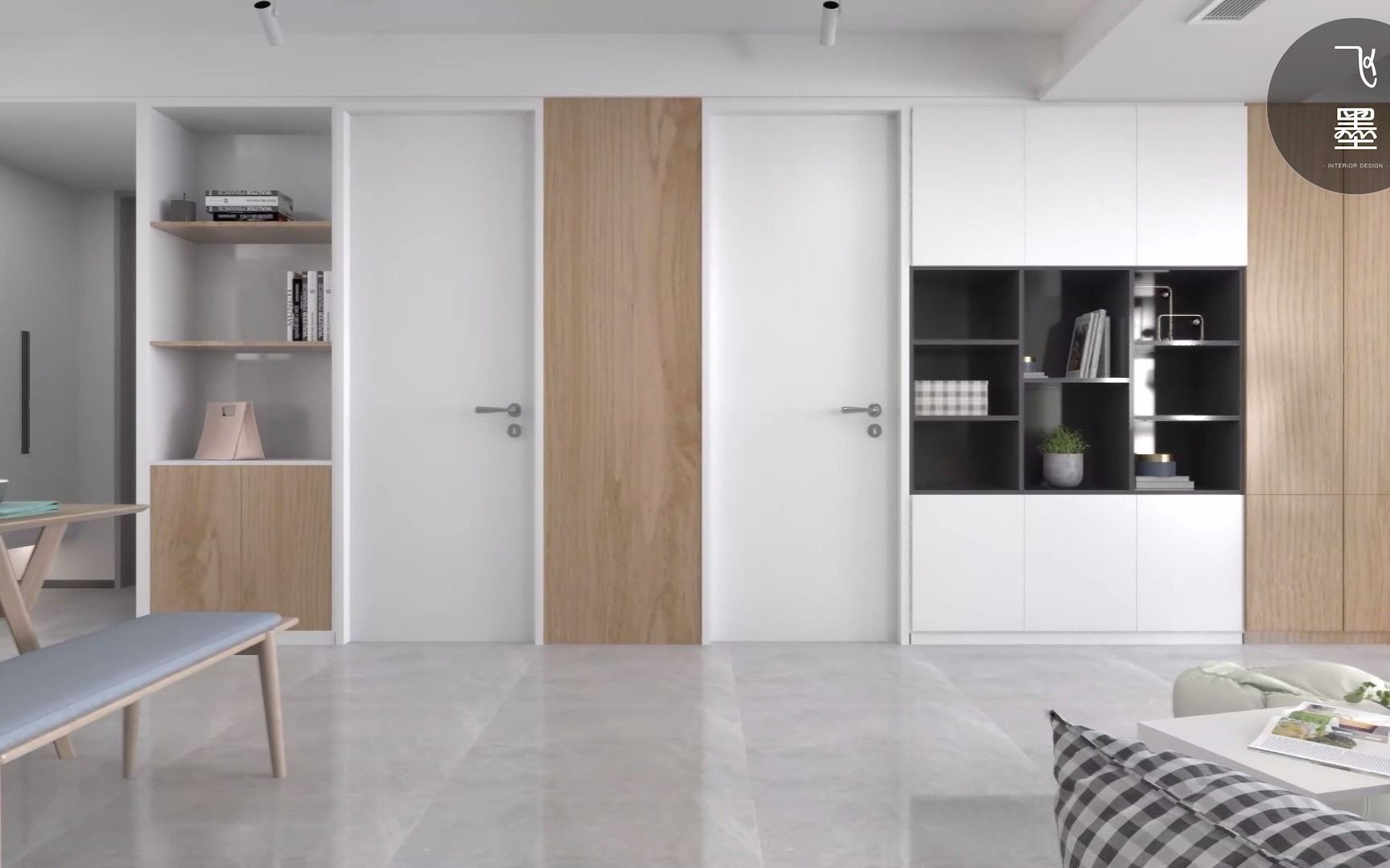 日式风三居室SU动画设计展示