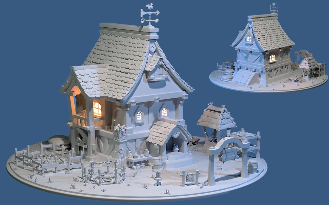 【3Dmax建模教程】零基础3D温馨小木屋建模