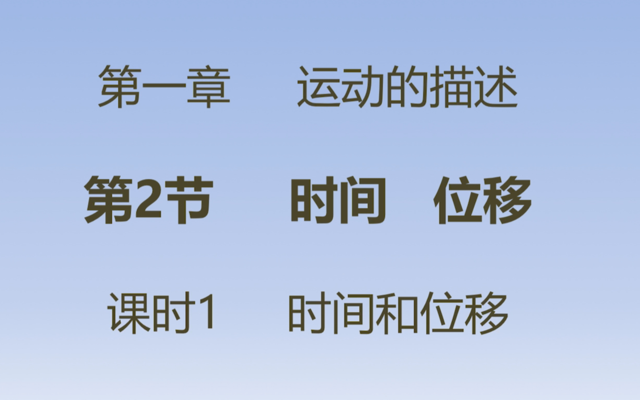 【2021高一物理】必修第一册1.2 时间 位移(第1课时)—知识梳理