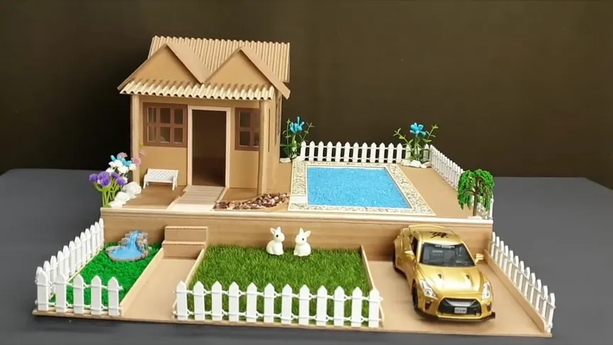 纸板模型DIY,带你学习如何制作简单又漂亮的小房子!