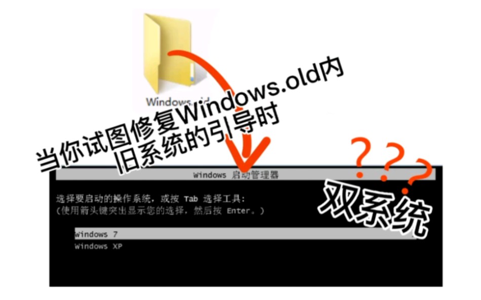 当你试图修复Windows.old内旧系统的引导…