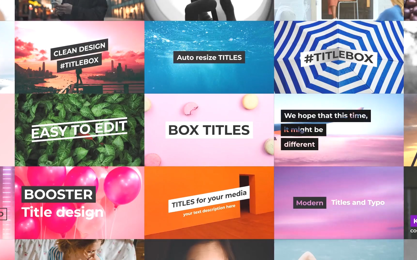 AE模板-文字底色标题模板带背景的文字标题模板