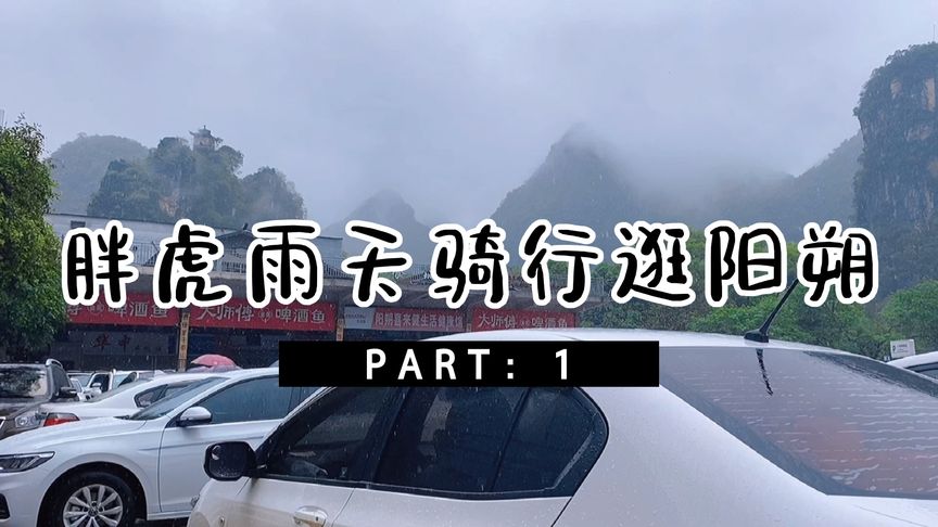 胖虎来到阳朔 出租电动车25元一天 雨中逛桂林山水甲天下 太燥了