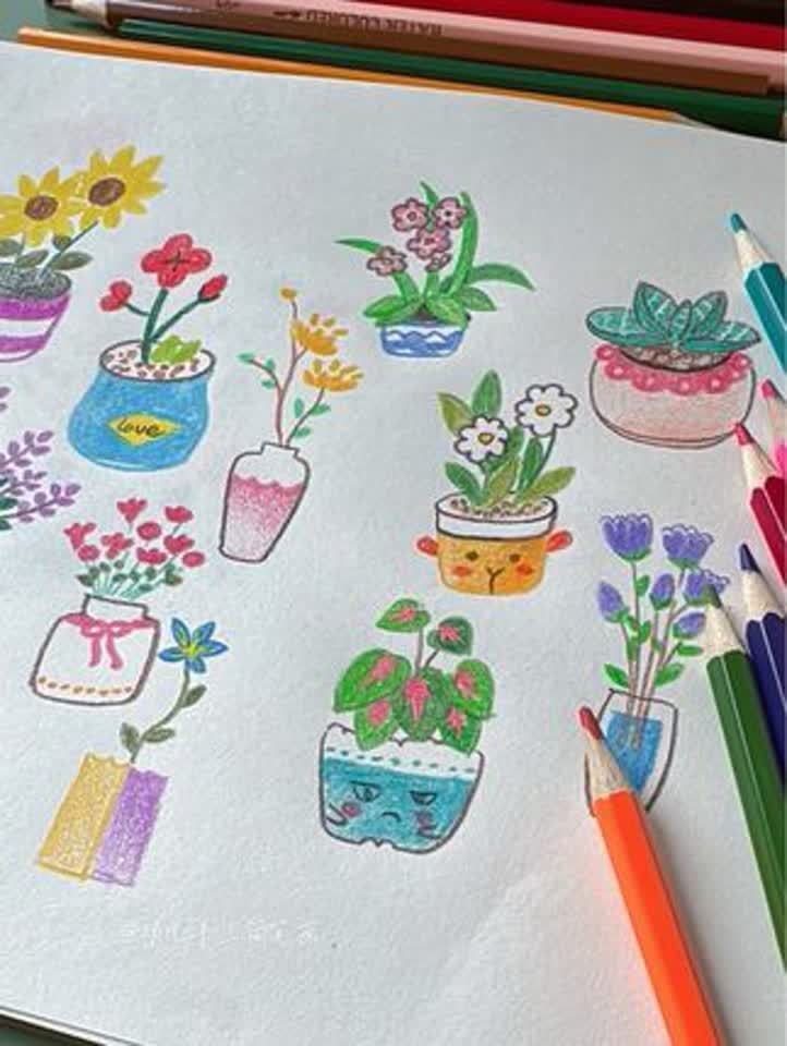 下雨天涂涂画画便是我最大的乐趣-100幅小画一起来打卡啦 #简笔画 #...