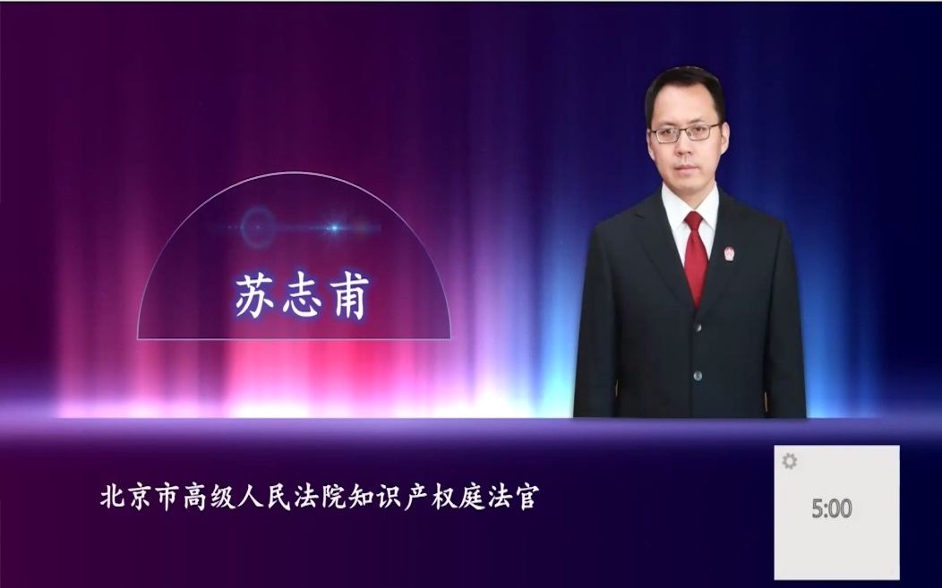 苏志甫 (北京市高级人民法院知识产权庭法官)自由讨论环节发言