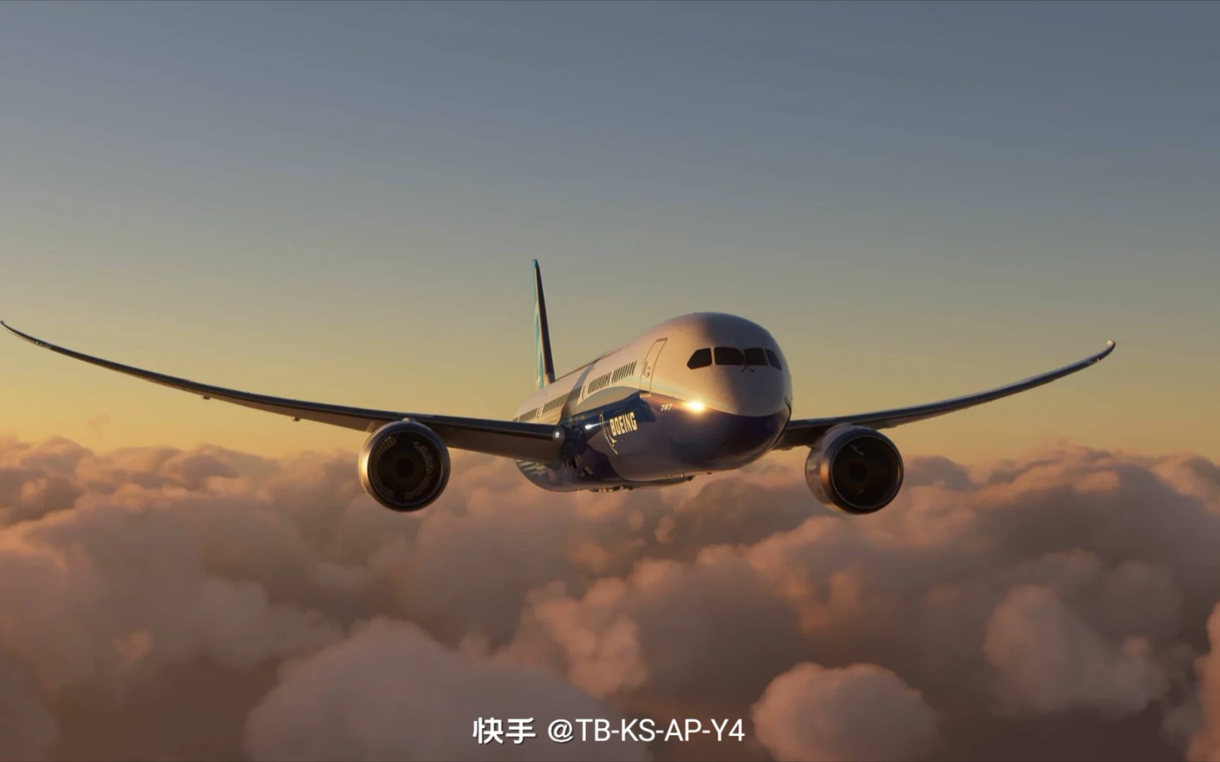 模拟航空飞行2021夕阳下的波音777-300er到底是怎样的(此视频和上...